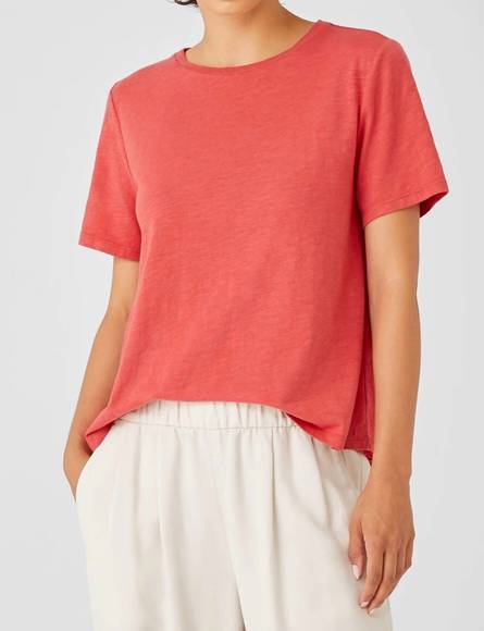 Eileen Fisher | Tops | New Eileen Fisher Organic Cotton Slub Tee In Papaya | Poshmark